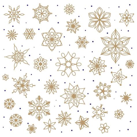 Ensemble De Flocons De Neige Différentes Formes Et Tailles Sur Fond