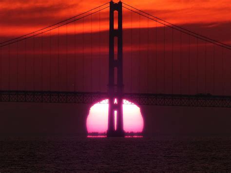 Mackinac Bridge Sunset Mackinac Bridge Walkers Will Get New Options