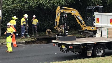 Narraweena Burst Water Mains Leave Holes In Path And Road Daily