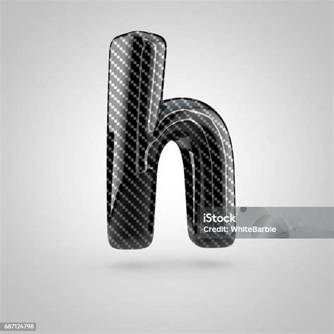 블랙 카본 편지 H 소문자 흰색 배경에 고립 0명에 대한 스톡 벡터 아트 및 기타 이미지 0명 3차원 형태 가벼운
