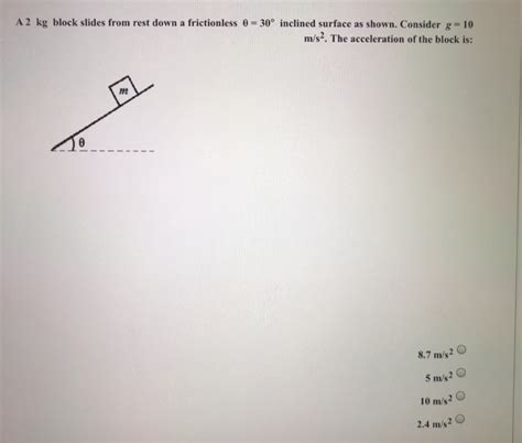 Solved A Kg Block Slides From Rest Down A Frictionless Chegg