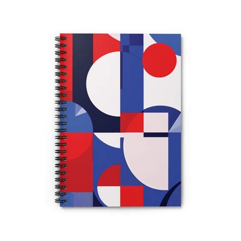 Abstract Multi Color Shapes Spiral Notebook Ruled Line Colorful Trippy Eclectic Aesthetic