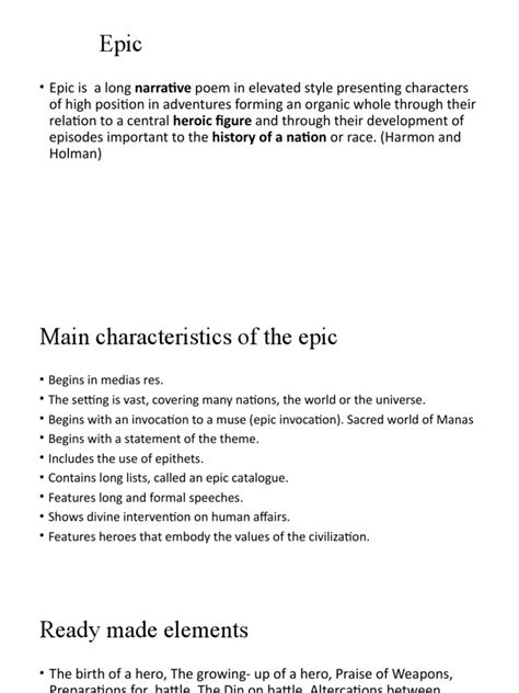Epic Genre Ms 2021 Pdf Epic Poetry Hero