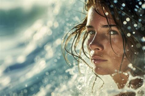 Premium Ai Image A Young Beautiful Woman Finds Exhilaration Riding