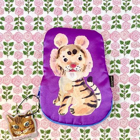 ＊再入荷＊【nathalie Lete】ナタリー・レテ サテンポーチ トラ Satin Pouch Tiger 雑貨店feve