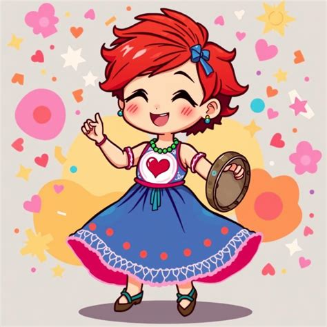 Joyful Chibi Christian Dancer