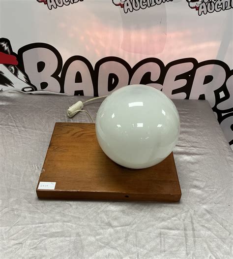 Ball Lamp On Wooden Base Badgers Auctions