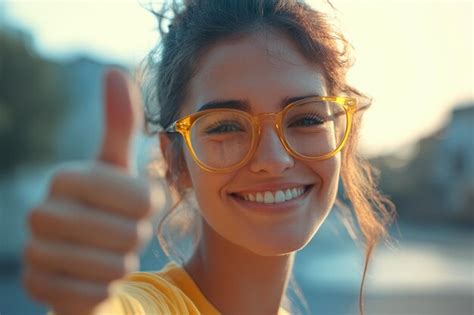 Woman Giving A Thumbs Up Premium Ai Generated Image