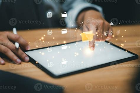 folder document management and network security technology concept