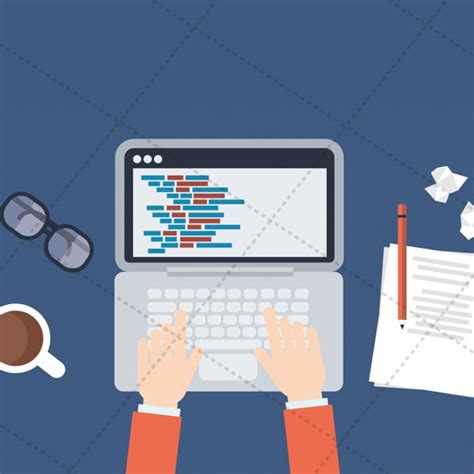 Web Developer Desk Vector Image Lena Design