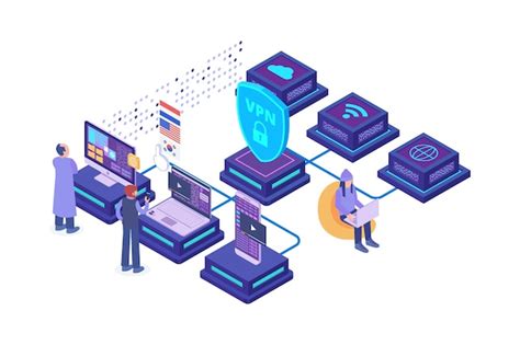 Premium Vector Isometric Vpn Security Concept
