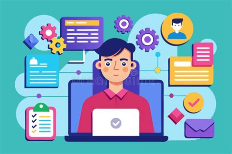 A Customizable Flat Illustration Depicts A User Managing Personal Data On A Laptop Surrounded By