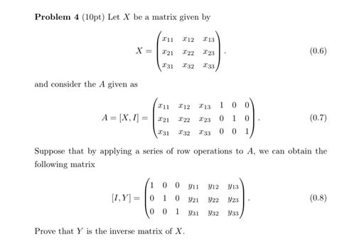Solved Problem 4 10pt ﻿let X ﻿be A Matrix Given By