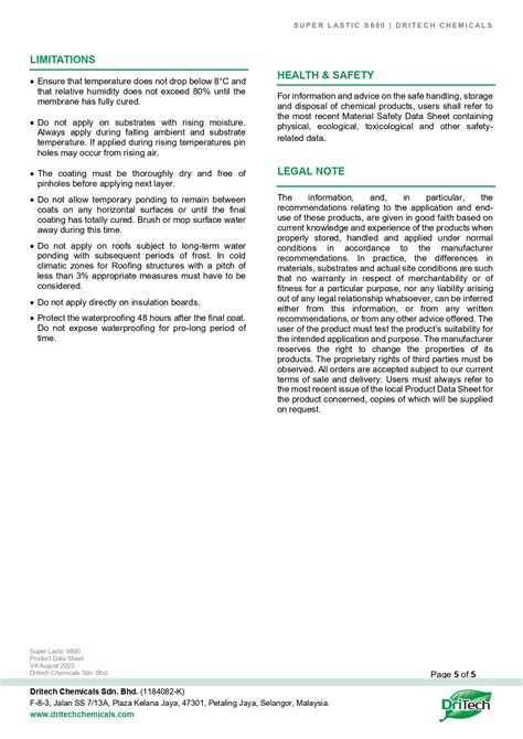 Dritech Super Lastic S600 High Performance Uv Resistant Polyurethane