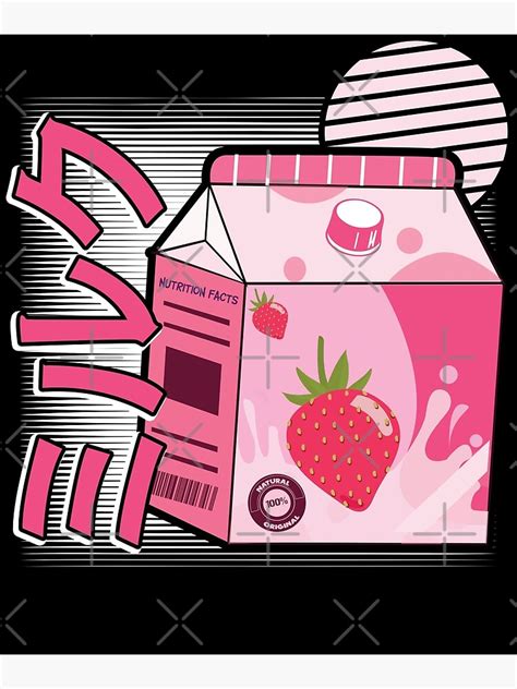 Vintage Retro Anime Art Japanese Strawberry Milk Poster By Crisswild