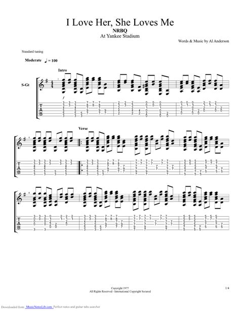 I Love Her She Loves Me Guitar Pro Tab By Nrbq