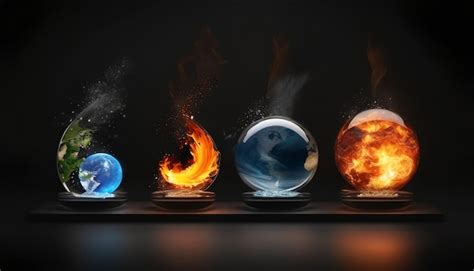 Premium AI Image Five Elements Of Nature Air Water Fire Earth Space