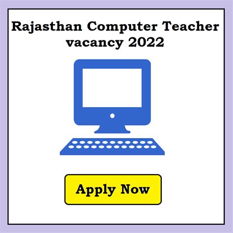 Rajasthan Computer Teacher Vacancy 2022 Is Out Govtjobsportalscom