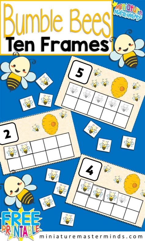 Bumble Bee Preschool 10 Frame Counting Activity Preschool Activities