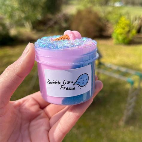 Bubblegum Freeze Glossyjelly Slime Etsy Uk