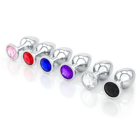 Jeweled Chrome Metal Butt Plug And Anal Toy As Anal Massager