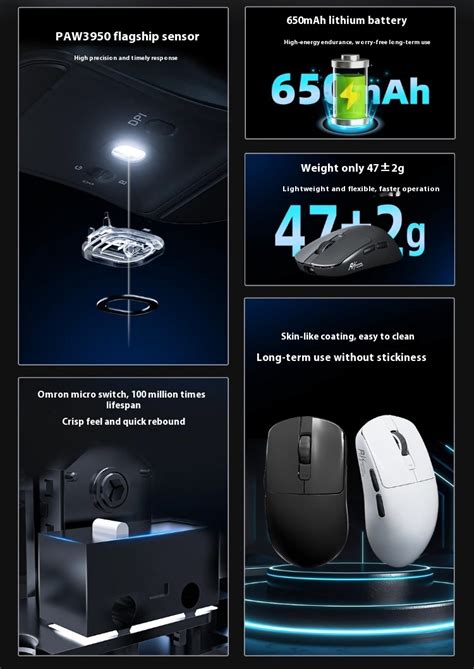 Rk K3 Wireless Mouse Paw3950 42000dpi Lightweight Three Mode Game Mouse Shopee Malaysia