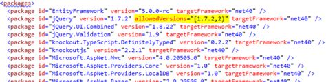 Preventing Nuget From Updating Jquery To Version 2