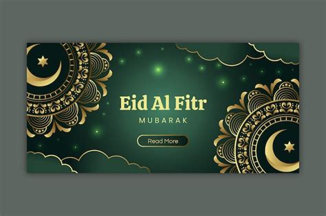 Free Vector Gradient Horizontal Banner Template For Islamic Eid Al