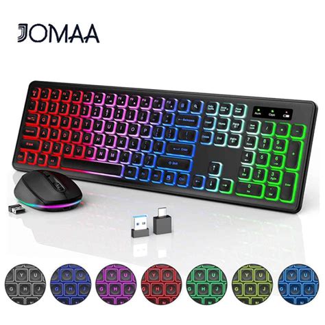 JOMAA Keyboard Combos Wireless 2 4G Type C Keyboard And Mouse Set Wireless Keyboard And Mouse