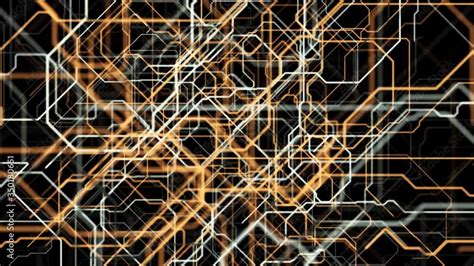 Neon Lines Of Computer Matrix Animation Curved Neon Lines Create