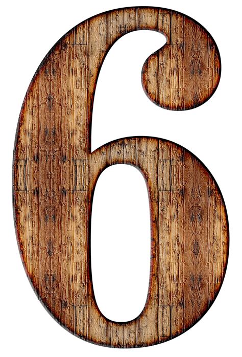 Chiffre En Bois 6 PNG Transparents StickPNG