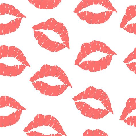 Premium Vector Kiss Mark Seamless Pattern In Red And Pink Colors Lips