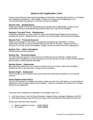 Notes To The Application Doc Template PdfFiller