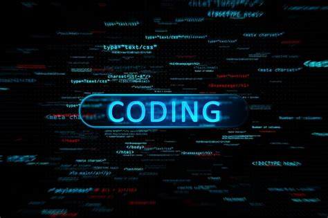 Premium Photo Programming Binary Code With Digital Coding Sign On Dark Technological