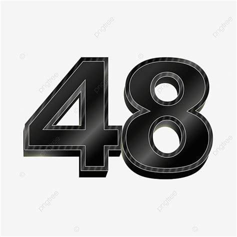 Gradient Numbers Vector Hd Images Black Gradient 3d Number 48 48 Number Symbol Png Image For