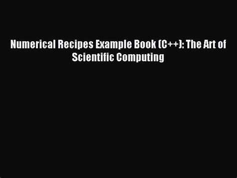Numerical Recipes In C Rd Pdf Bryont Blog
