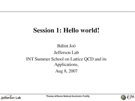 Pdf Session 1 Hello World University Of Washingtonfaculty