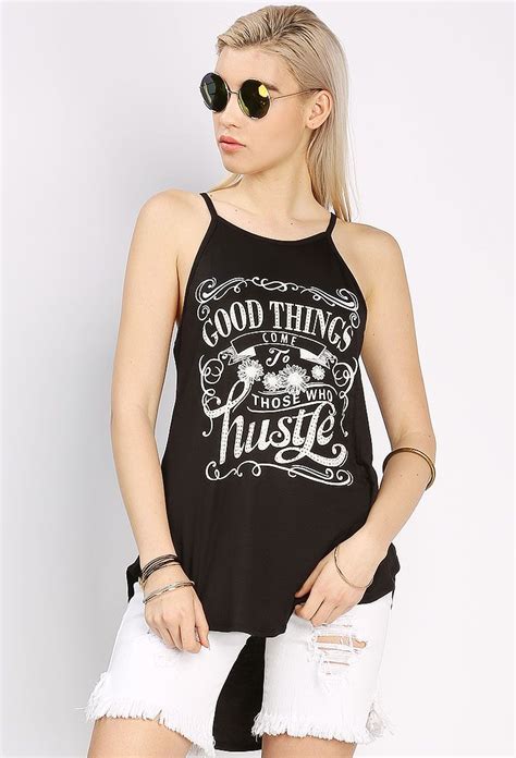 Graphic Cami Top Shop Old Tee And Knit Tops At Papaya Clothing Tops