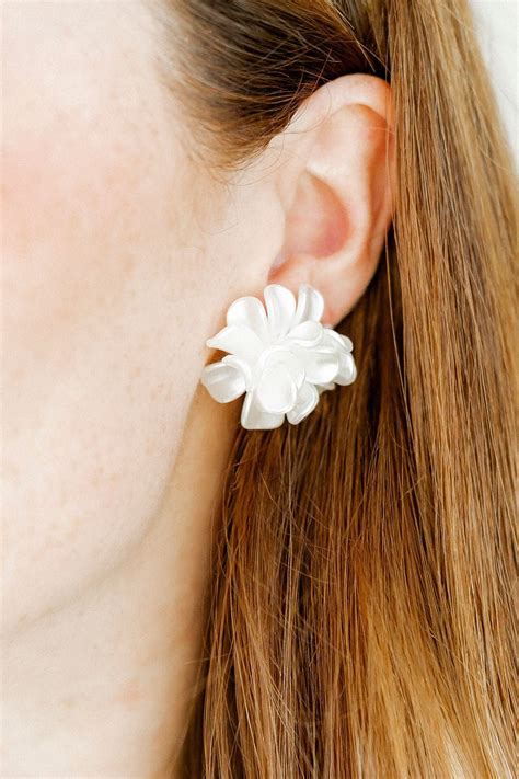 Mason Pearl Flower Statement Earrings Shop Linny Co