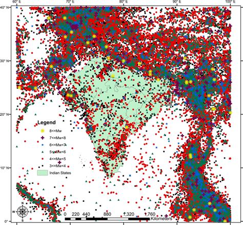Seismic Catalogue Of India 2474 Bc2020 Ad Before Declustering