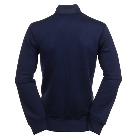 Rlx Ralph Lauren Quilted Double Knit Half Zip Refined Navy 001