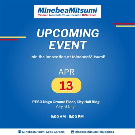 Minebeamitsumi Cebu On Linkedin Save The Date