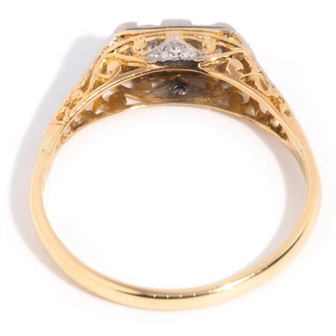 Vintage Circa 1950s 18 Carat Yellow And White Gold Twin Diamond London