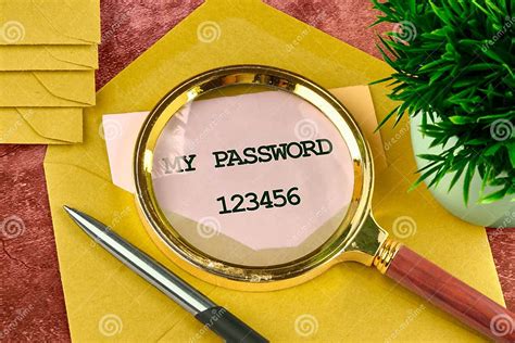 Easy Password Concept My Password 123456 Written On A Piece Of Paper