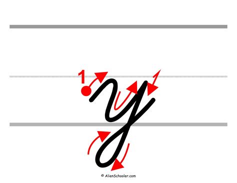 How To Write A Lowercase Y In Cursive With Arrows Alien Schooler