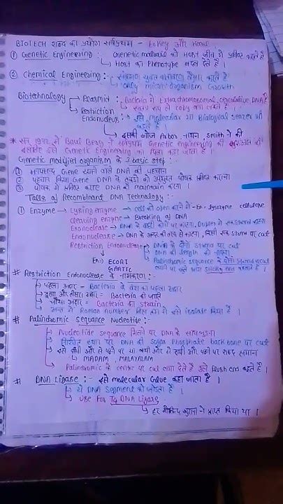 Biotechnology Shorts Notes Neet Youtube