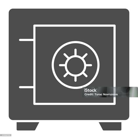 안전 솔리드 아이콘 은행 돈 저축 금속 상자 기호 흰색 배경에 문양 스타일의 그림 모바일 개념 및 웹 디자인에 대한 뱅킹 또는 비즈니스 기호 벡터 그래픽 아이콘에 대한 스톡