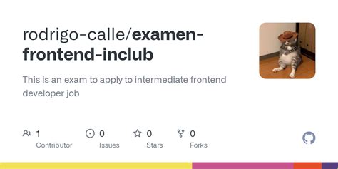 GitHub Rodrigo Calle Examen Frontend Inclub This Is An Exam To Apply To Intermediate Frontend