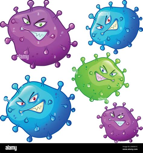 Bacteria With Facial Expressions Stock Vector Image And Art Alamy