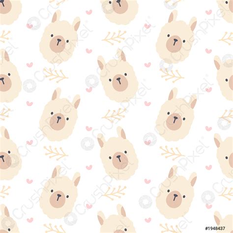 Cute Llama Seamless Pattern Background Stock Vector 1948437 Crushpixel